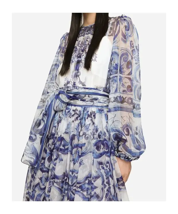 Dolce & Gabbana Majolica-print Silk Midi Dress