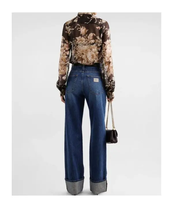 Dolce & Gabbana Dolce Gabbana Rose Printed Chiffon Shirt