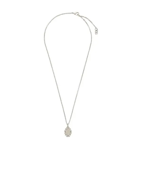 Dolce & Gabbana Dolce Gabbana Devotion Embellishment Pendant Necklace - White