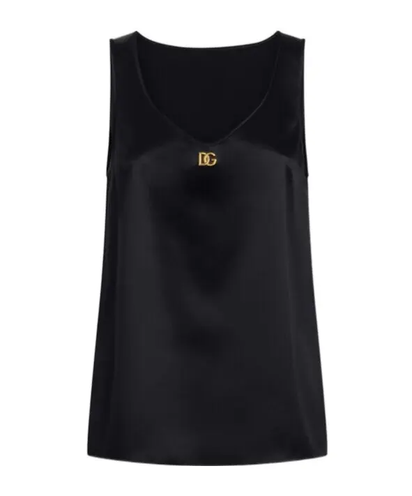Dolce & Gabbana Dolce Gabbana Logo Plaque Sleeveless Top