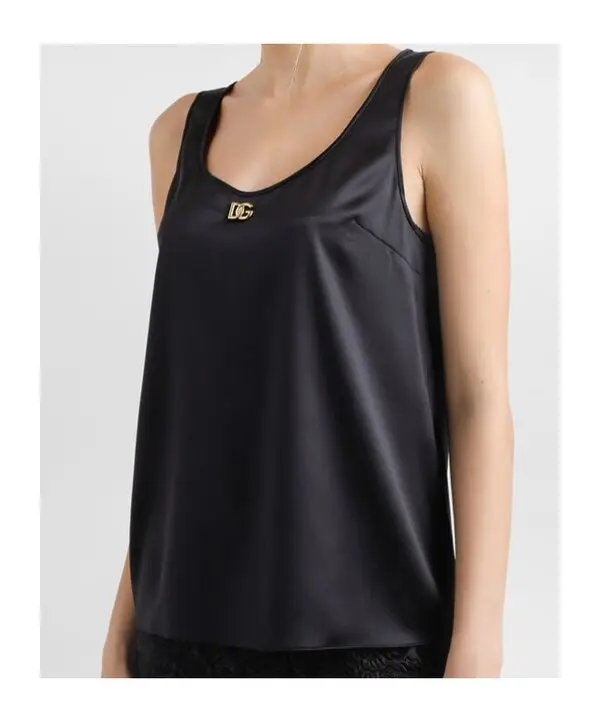 Dolce & Gabbana Dolce Gabbana Logo Plaque Sleeveless Top