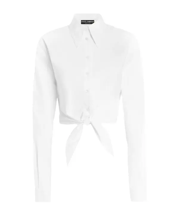 Dolce & Gabbana Dolce Gabbana Front Tie Detailed Poplin Shirt