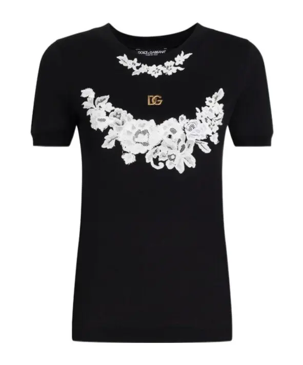 Dolce & Gabbana Lace-detailed T-shirt