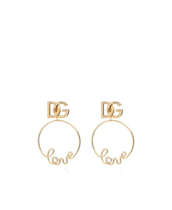 Dolce & Gabbana Love Logo-detail Earrings - Yellow