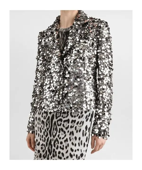 Dolce & Gabbana Dolce Gabbana Single-breasted Sequin Embellished Blazer