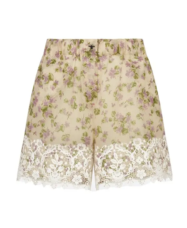 Dior Floral Printed Lace Detailed Shorts