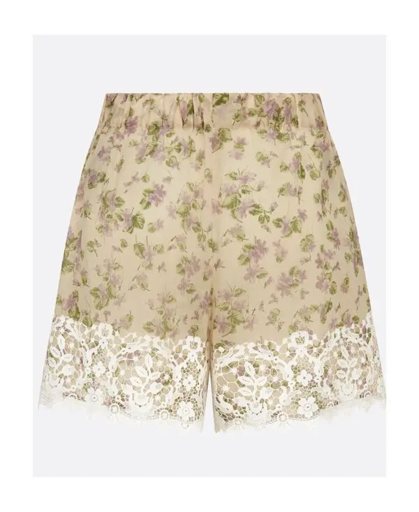 Dior Floral Printed Lace Detailed Shorts