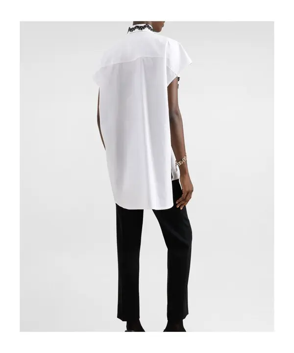 Dolce & Gabbana Dolce Gabbana Lace Appliqués Oversized Poplin Shirt
