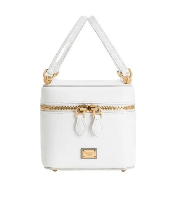 Dolce & Gabbana Dolce Gabbana Logo Plaque Zipped Handbag - White