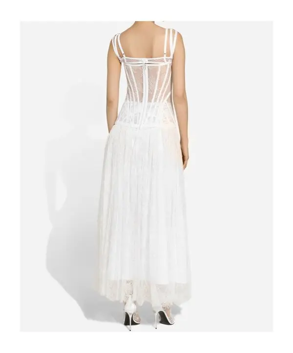 Dolce & Gabbana Corset-detailing Tulle Midi Dress