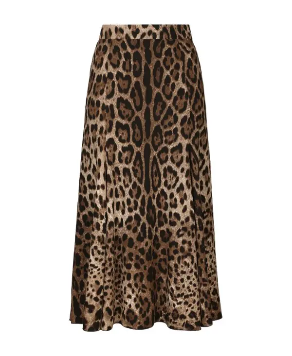 Dolce & Gabbana Dolce Gabbana Leopard Printed Flared Skirt