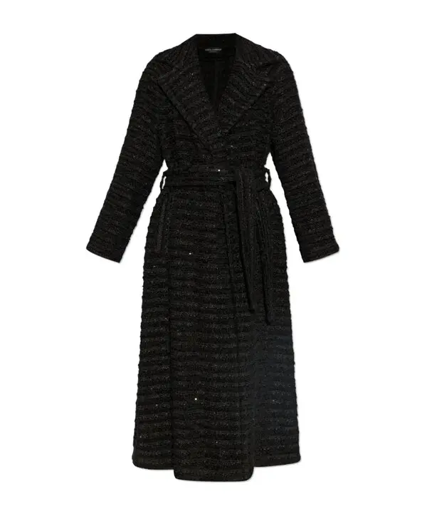 Dolce & Gabbana Dolce Gabbana Micro-sequin Embellished Tweed Coat