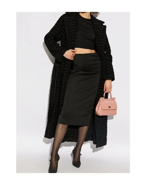 Dolce & Gabbana Dolce Gabbana Micro-sequin Embellished Tweed Coat