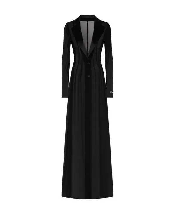 Dolce & Gabbana Dolce Gabbana Chiffon Duster Coat - Black
