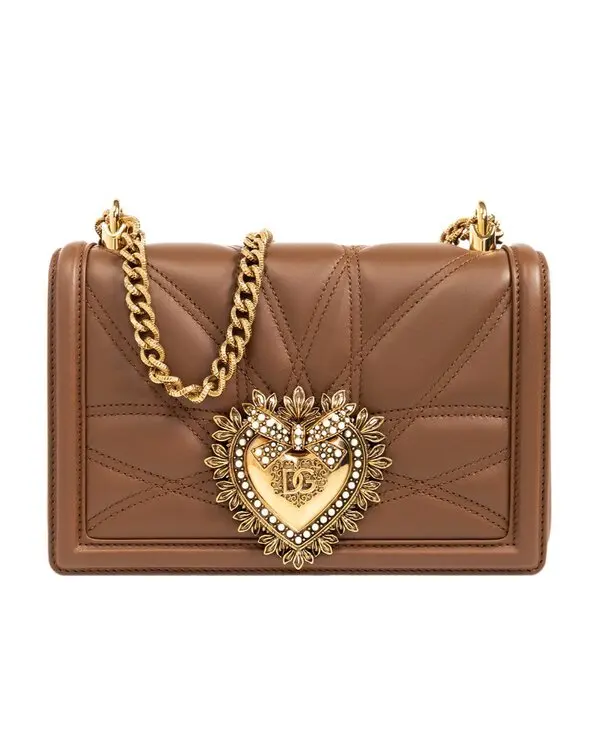 Dolce & Gabbana Medium Devotion Leather Shoulder Bag