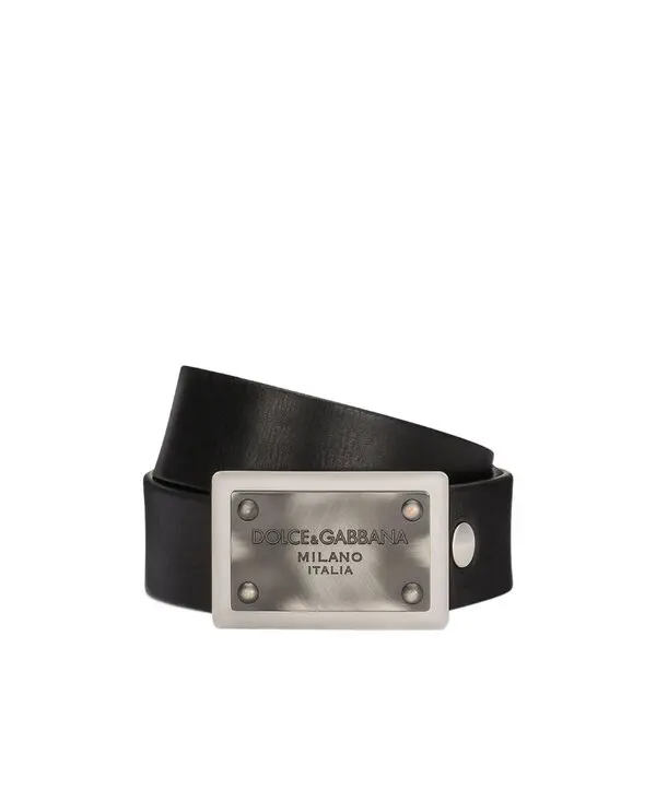 Dolce & Gabbana Dolce Gabbana Logo Plaque Belt - Black