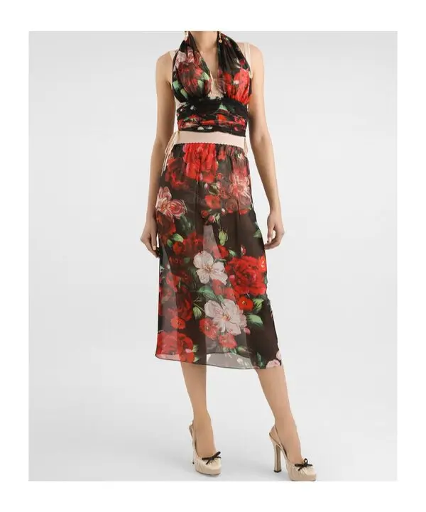 Dolce & Gabbana Floral-print Midi Skirt