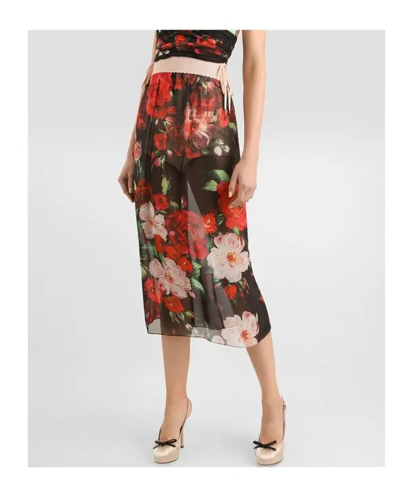 Dolce & Gabbana Floral-print Midi Skirt