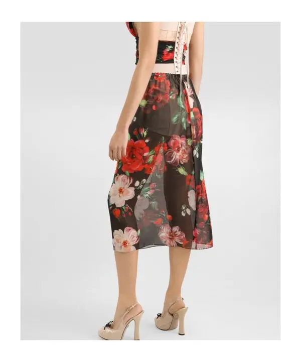 Dolce & Gabbana Floral-print Midi Skirt
