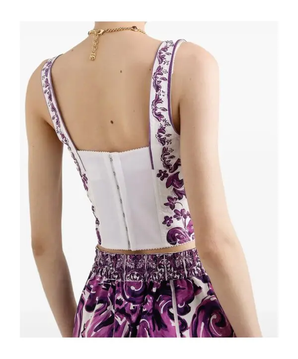 Dolce & Gabbana Dolce Gabbana Majolica Printed Cropped Top