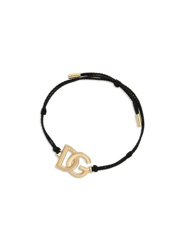 Dolce & Gabbana Dg Logo Charm Cord Bracelet