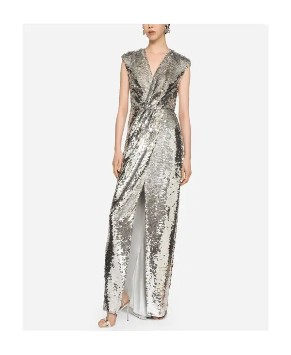 Dolce & Gabbana Draped Sequin-embellished Dress
