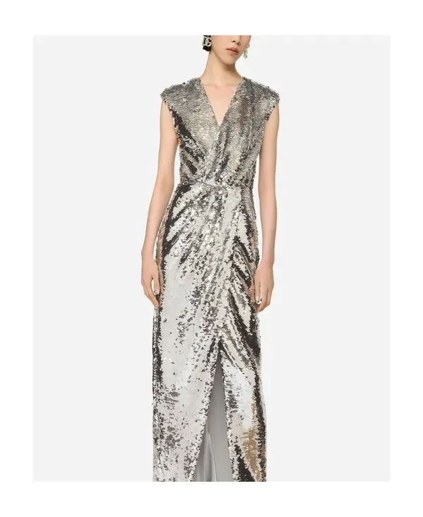 Dolce & Gabbana Draped Sequin-embellished Dress