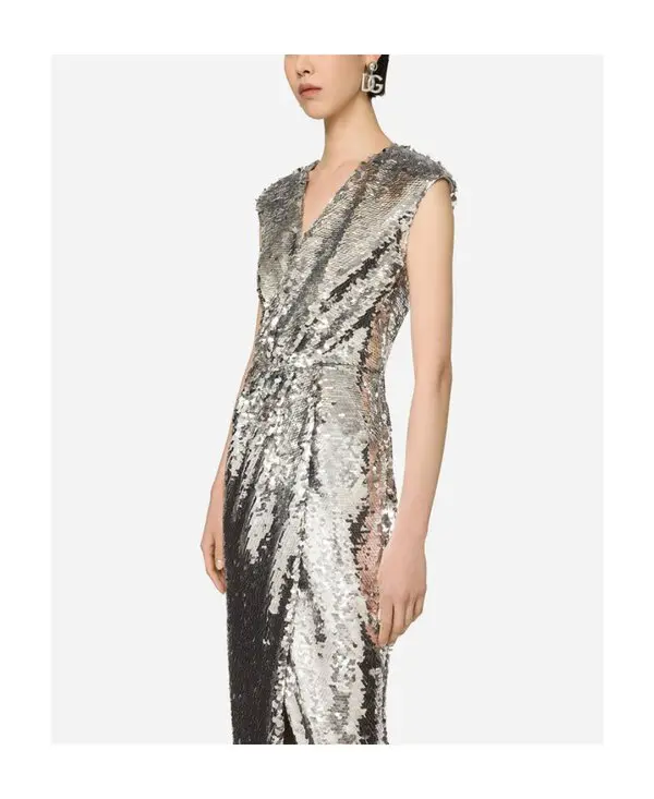 Dolce & Gabbana Draped Sequin-embellished Dress