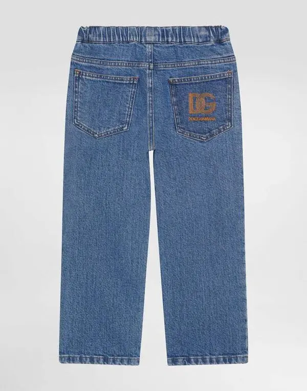 Dolce & Gabbana Logo-embroidered Elastic-waist Jeans