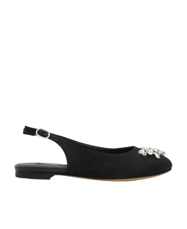 Dolce & Gabbana Crystal-embellished Slingback Ballerina Shoes