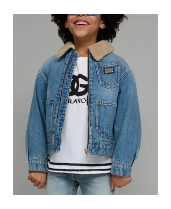 Dolce & Gabbana Shearling-collar Denim Jacket