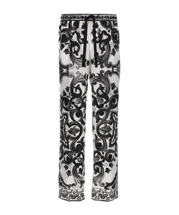 Dolce & Gabbana Dolce Gabbana Majolica Printed Twill Jogging Pants