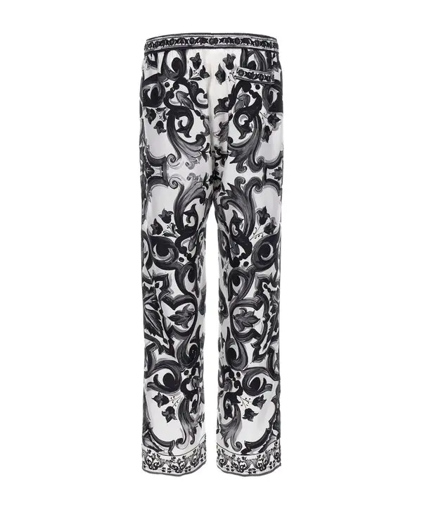 Dolce & Gabbana Dolce Gabbana Majolica Printed Twill Jogging Pants