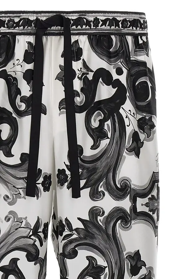 Dolce & Gabbana Dolce Gabbana Majolica Printed Twill Jogging Pants