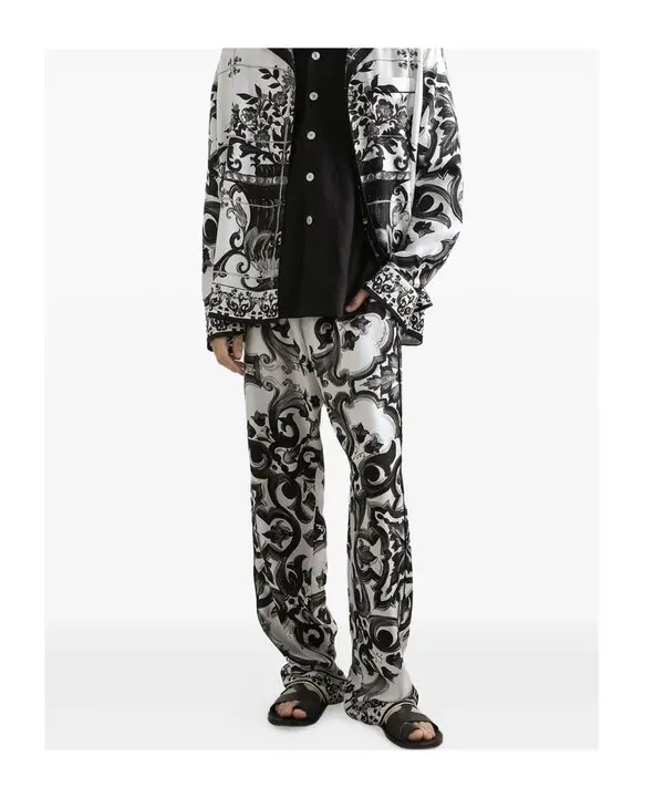 Dolce & Gabbana Dolce Gabbana Majolica Printed Twill Jogging Pants