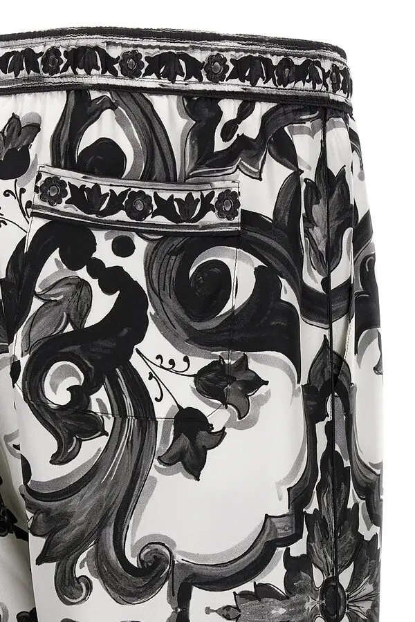 Dolce & Gabbana Dolce Gabbana Majolica Printed Twill Jogging Pants