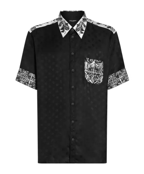 Dolce & Gabbana Dolce Gabbana Majolica Printed Hawaii Jacquard Shirt