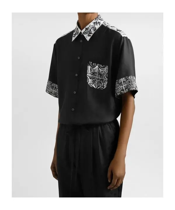 Dolce & Gabbana Dolce Gabbana Majolica Printed Hawaii Jacquard Shirt