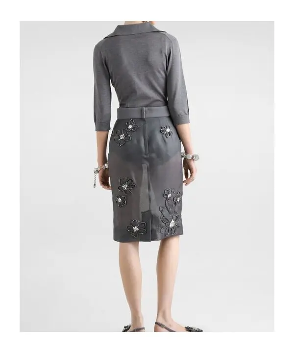 Dolce & Gabbana Floral-appliqué Midi Skirt