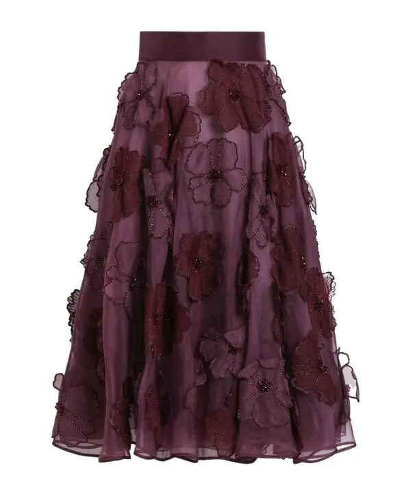 Dolce & Gabbana Floral-appliqué Midi Skirt