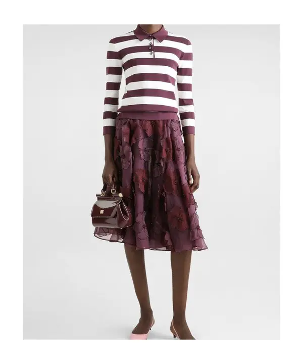 Dolce & Gabbana Floral-appliqué Midi Skirt