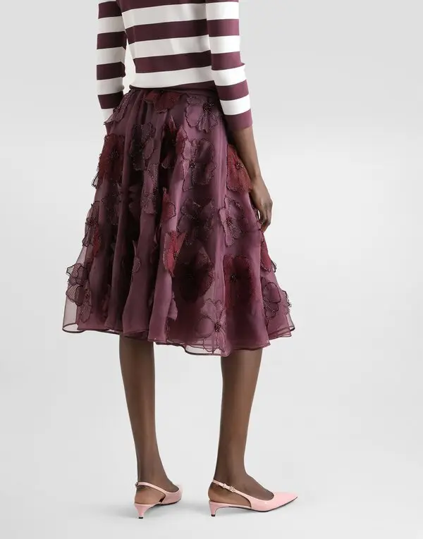 Dolce & Gabbana Floral-appliqué Midi Skirt
