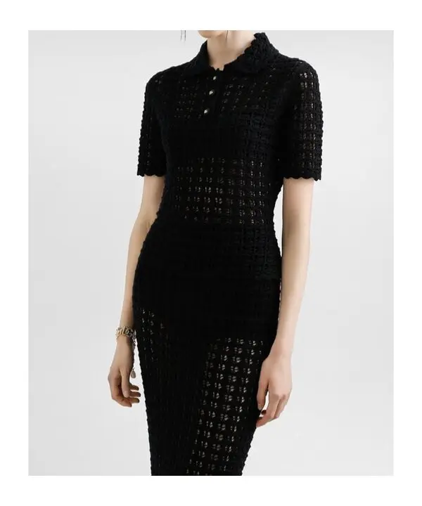 Dolce & Gabbana Open-knit Polo Shirt