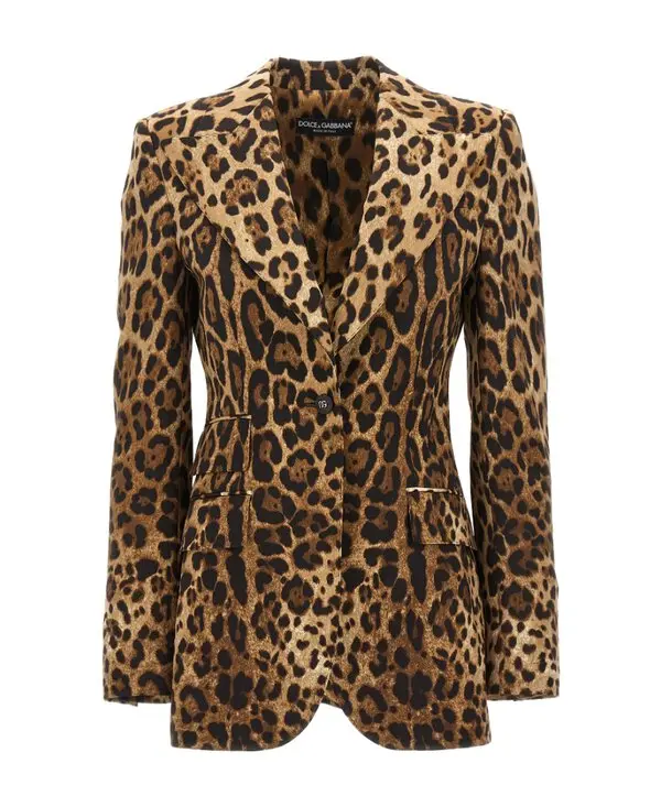 Dolce & Gabbana Dolce Gabbana Leopard Printed Single-breasted Jacket