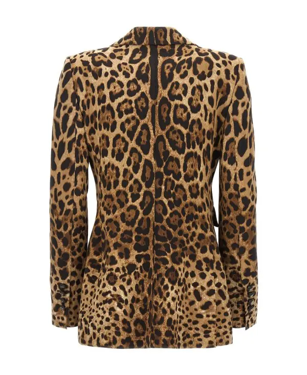 Dolce & Gabbana Dolce Gabbana Leopard Printed Single-breasted Jacket