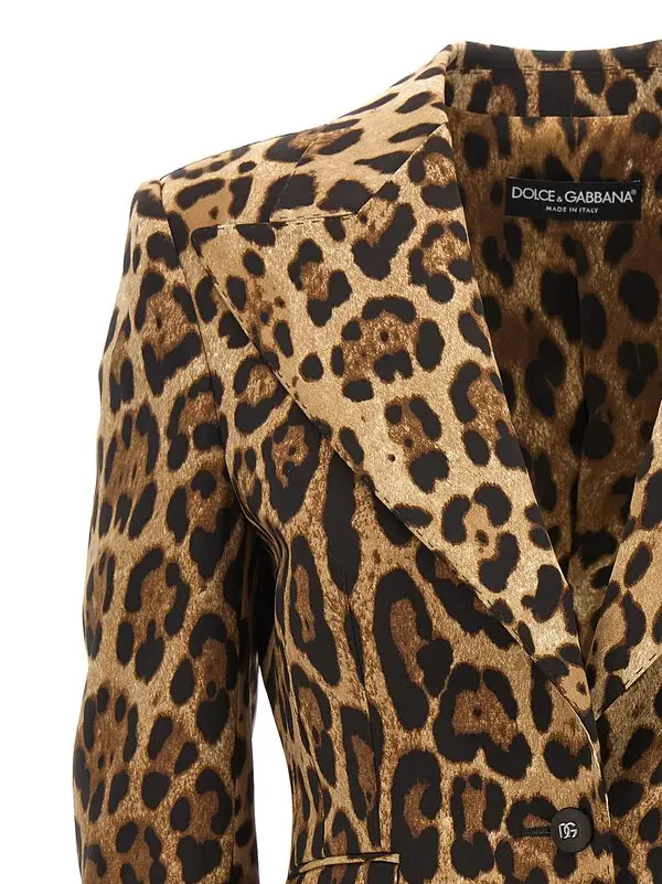 Dolce & Gabbana Dolce Gabbana Leopard Printed Single-breasted Jacket
