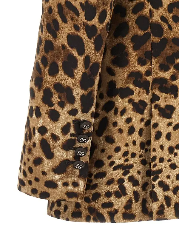 Dolce & Gabbana Dolce Gabbana Leopard Printed Single-breasted Jacket
