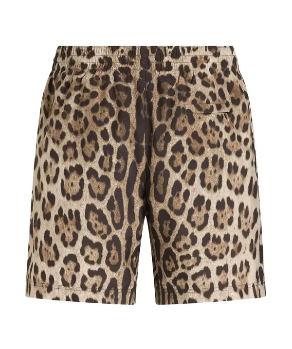 Dolce & Gabbana Dolce Gabbana Leopard Printed Mid-length Swim Trunks