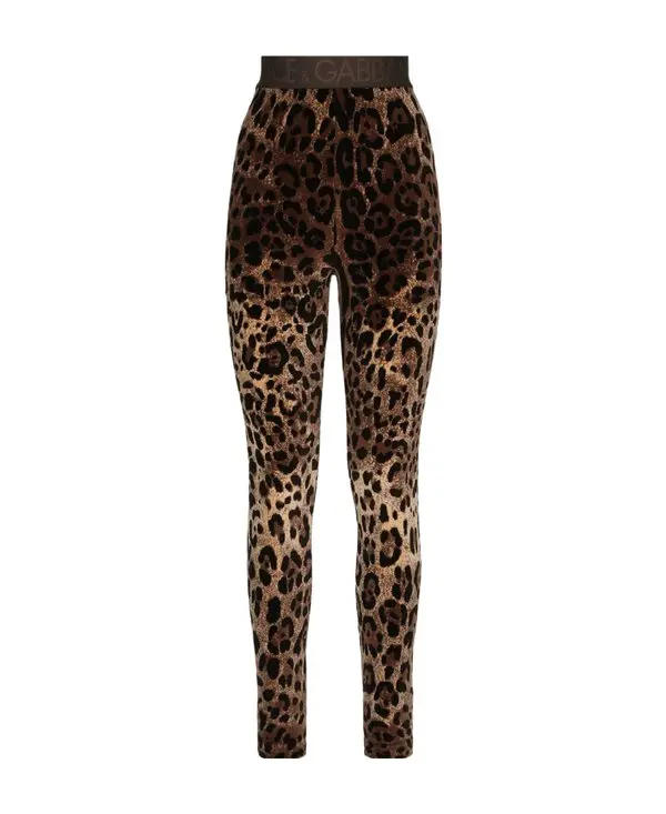 Dolce & Gabbana Dolce Gabbana Leopard Printed Slim Cut Leggings