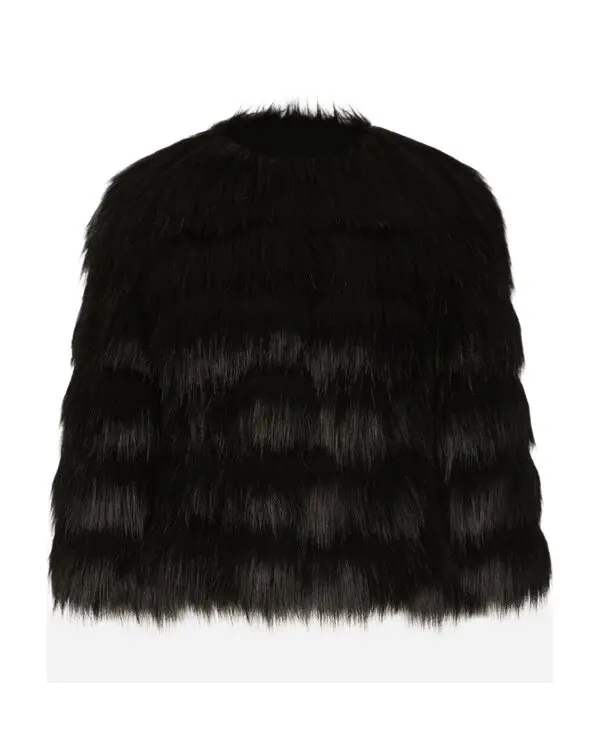 Dolce & Gabbana Dolce Gabbana Faux Fur Jacket - Black